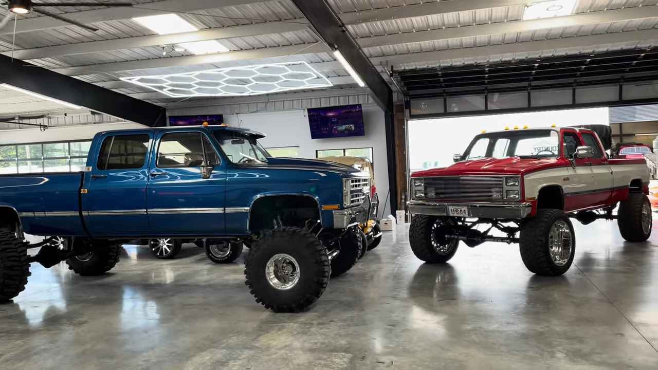 Squarebody 3+3 crew cab red white and blue lifted trucks future of mods ...